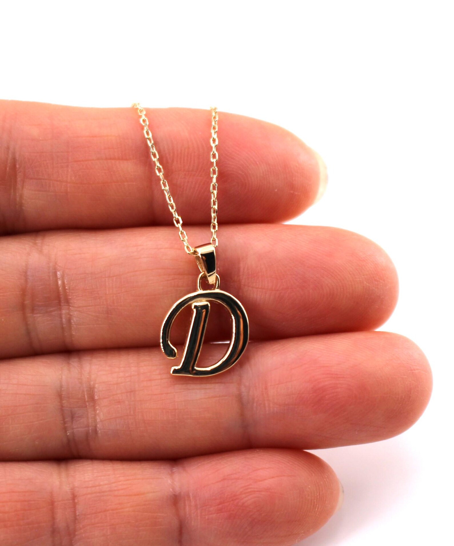 14k Solid Gold Initials and Chains - Etsy