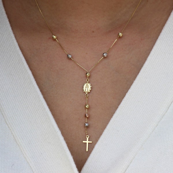 Gold Rosary Necklace - Etsy