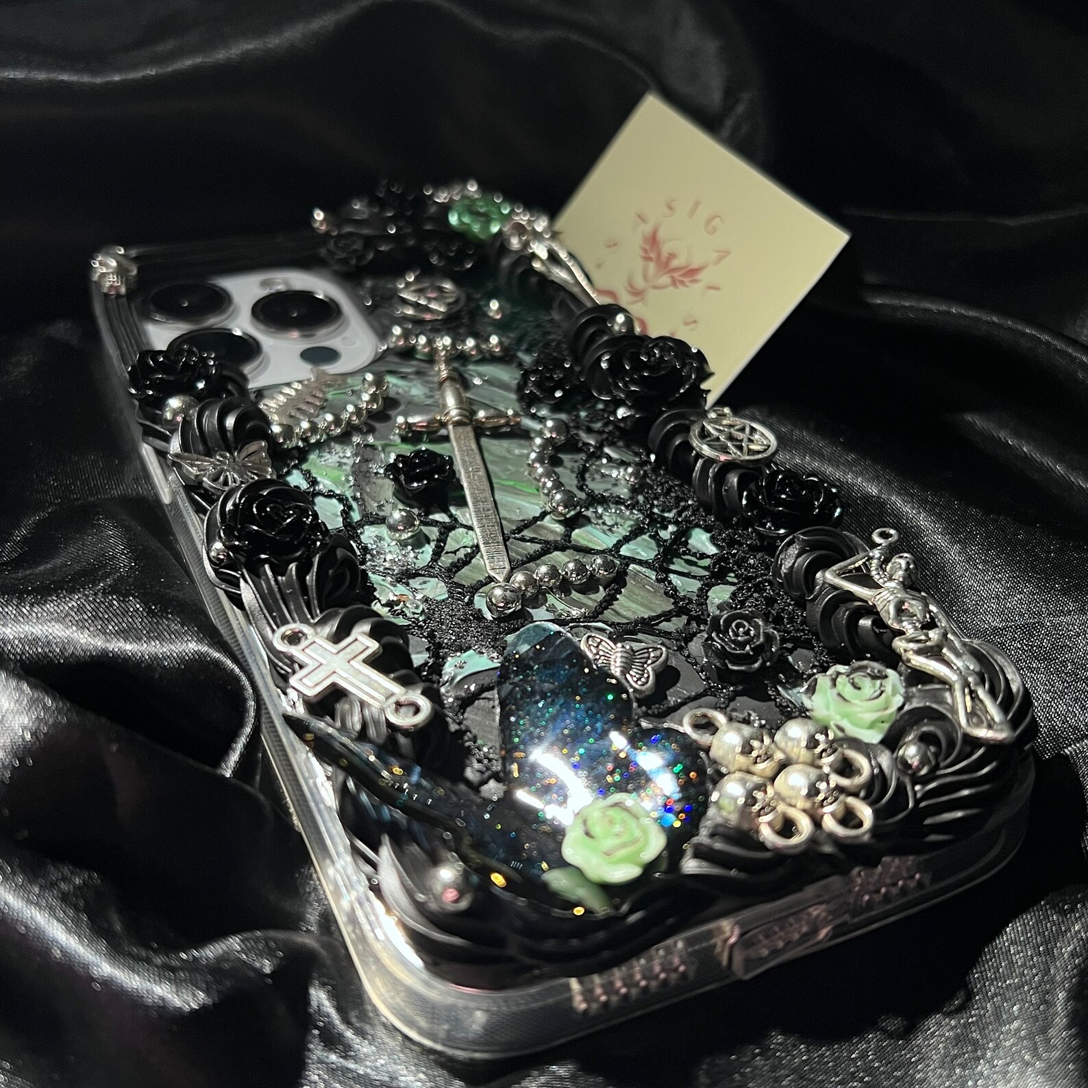 Darker Green Gothic Decoden Phone Case for All Brand - Etsy