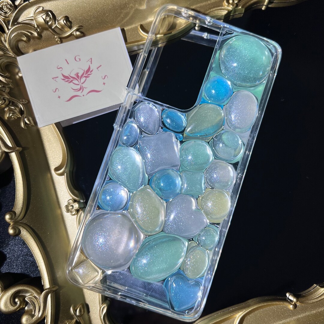 Green and Blue Sense Ice Cube Resin Phone Case for All Brand - Etsy