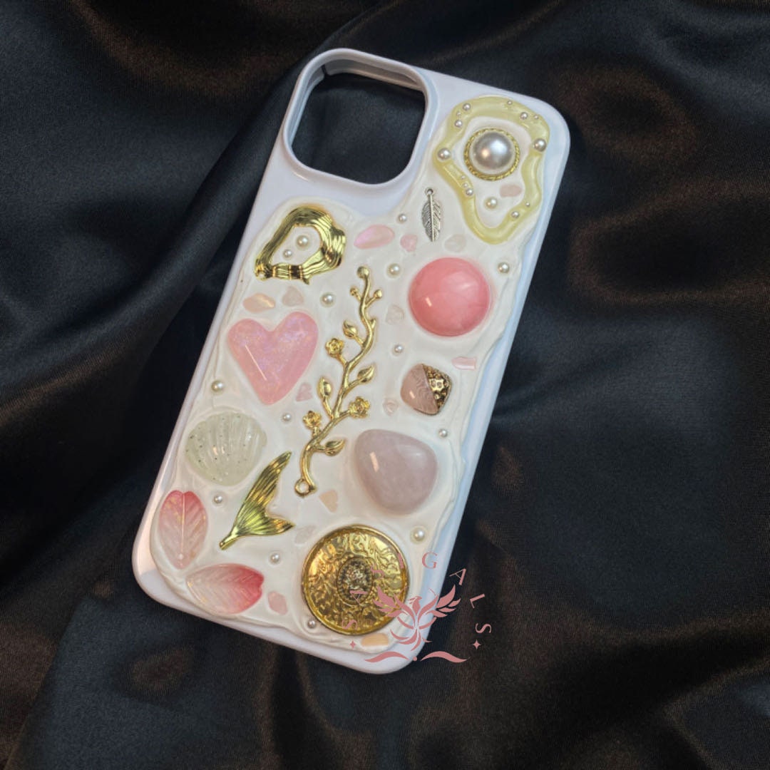 Pink Stone and Shell Mosaic Phone Case for All Brand - Etsy