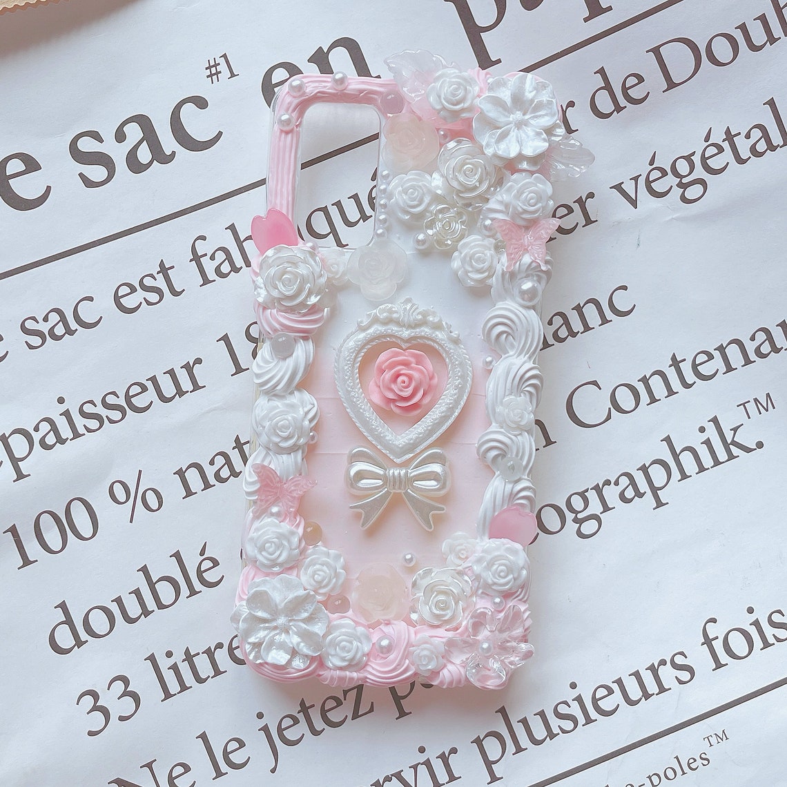 Gorgeous Pink Rose Baroque Decoden Phone Case - Etsy