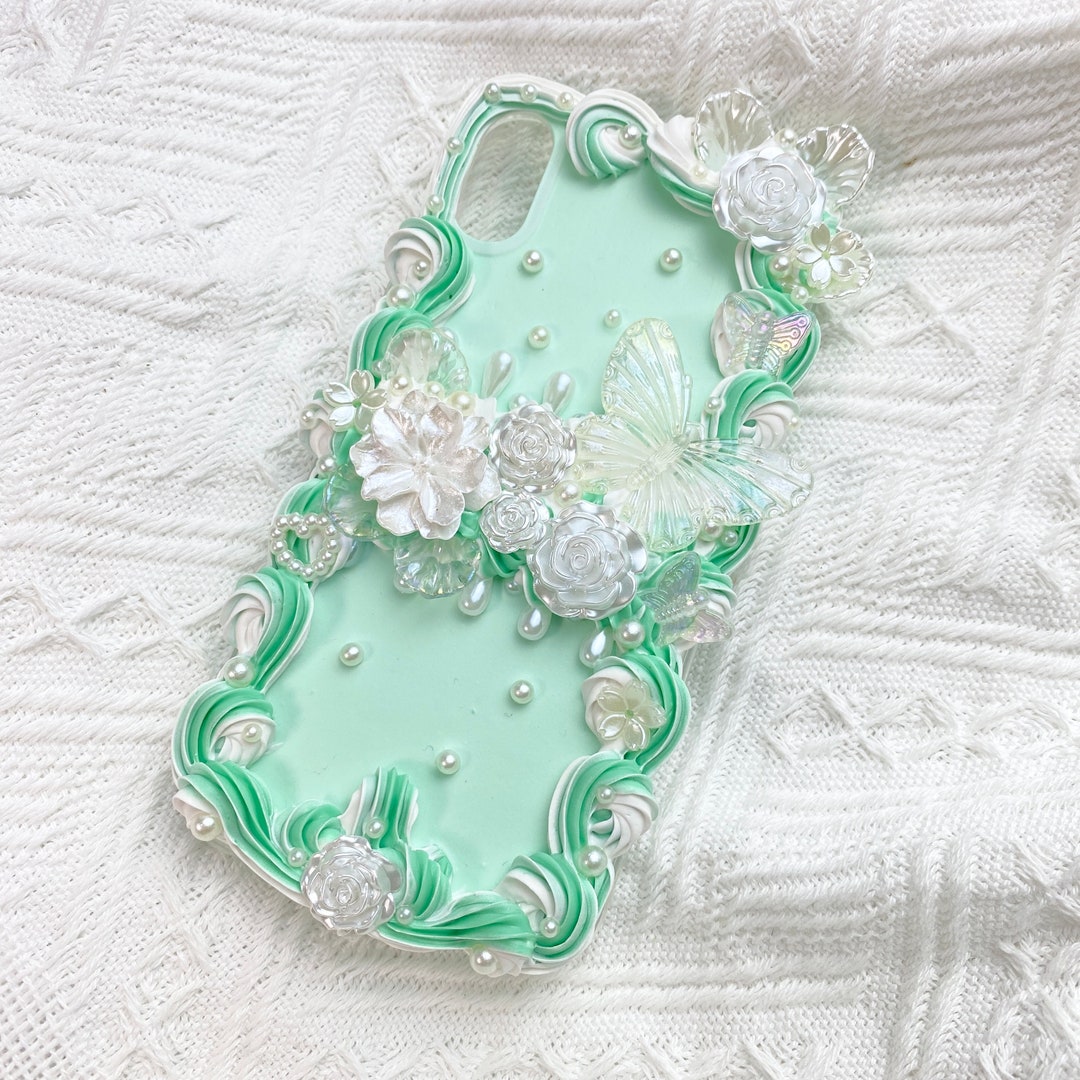 Light Mint Green Baroque Style Decoden Phone Case - Etsy