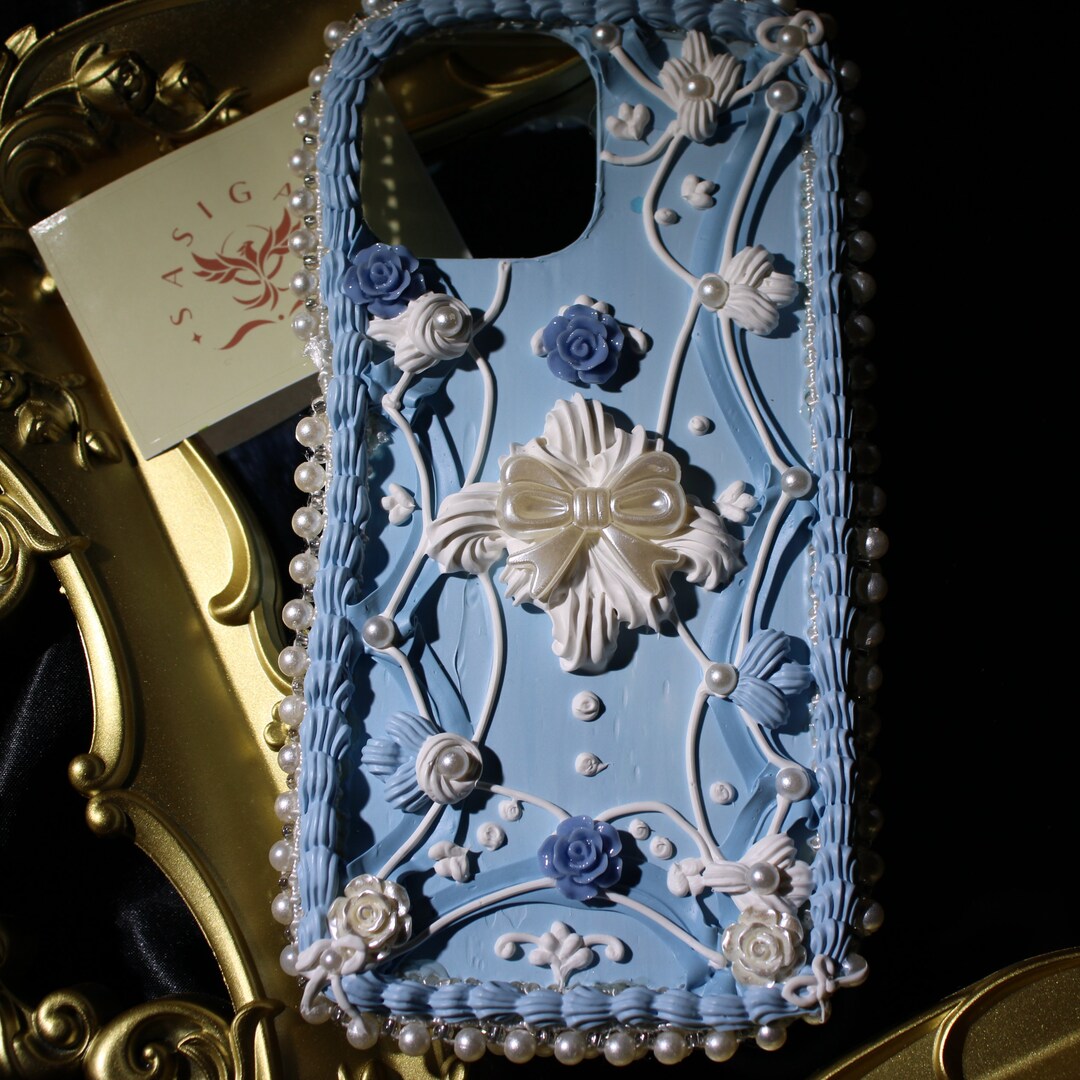 Blue Ornate Cake Inspried Decoden Phone Case for All Brand - Etsy