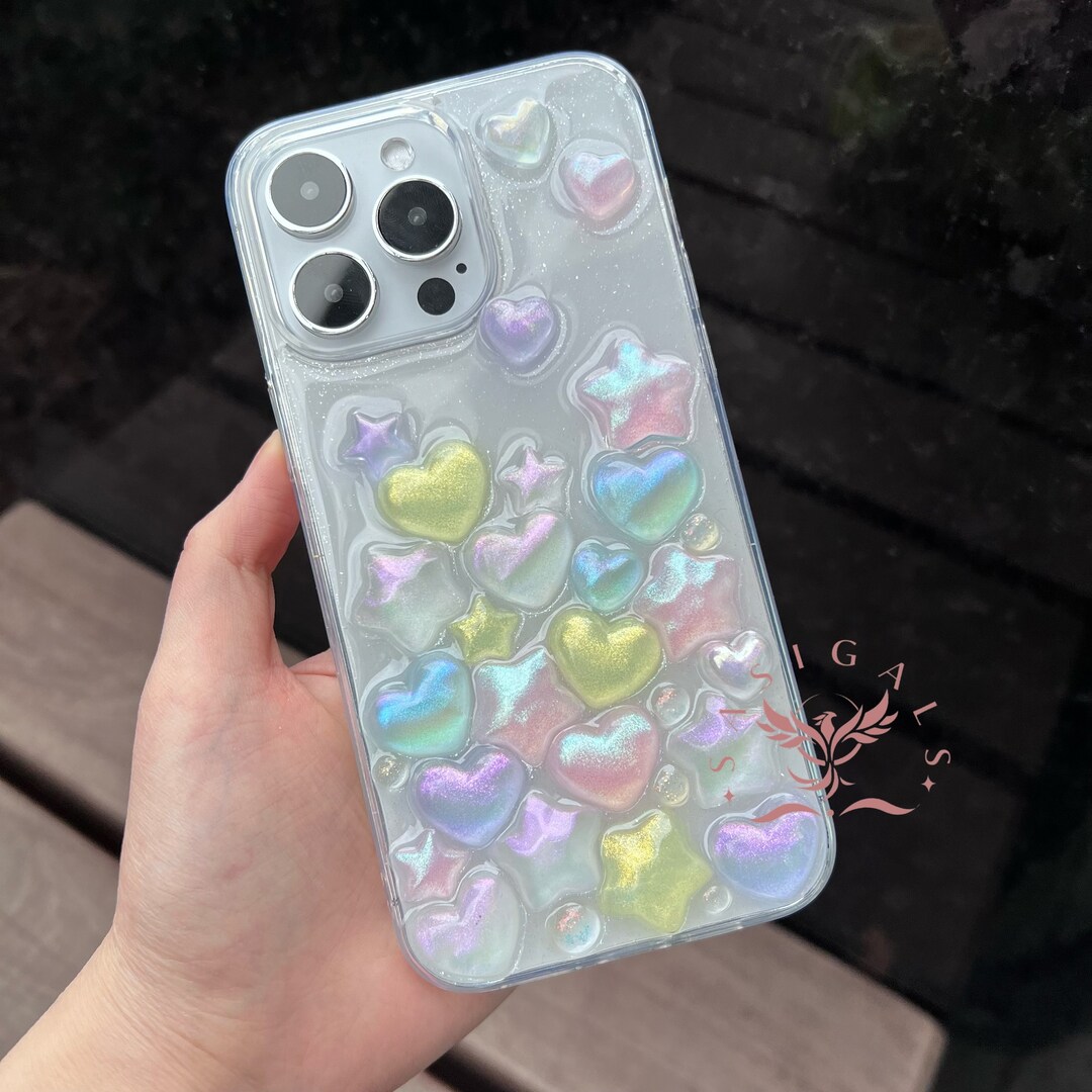 Y2K Star Heart Resin Phone Case for All Brand - Etsy