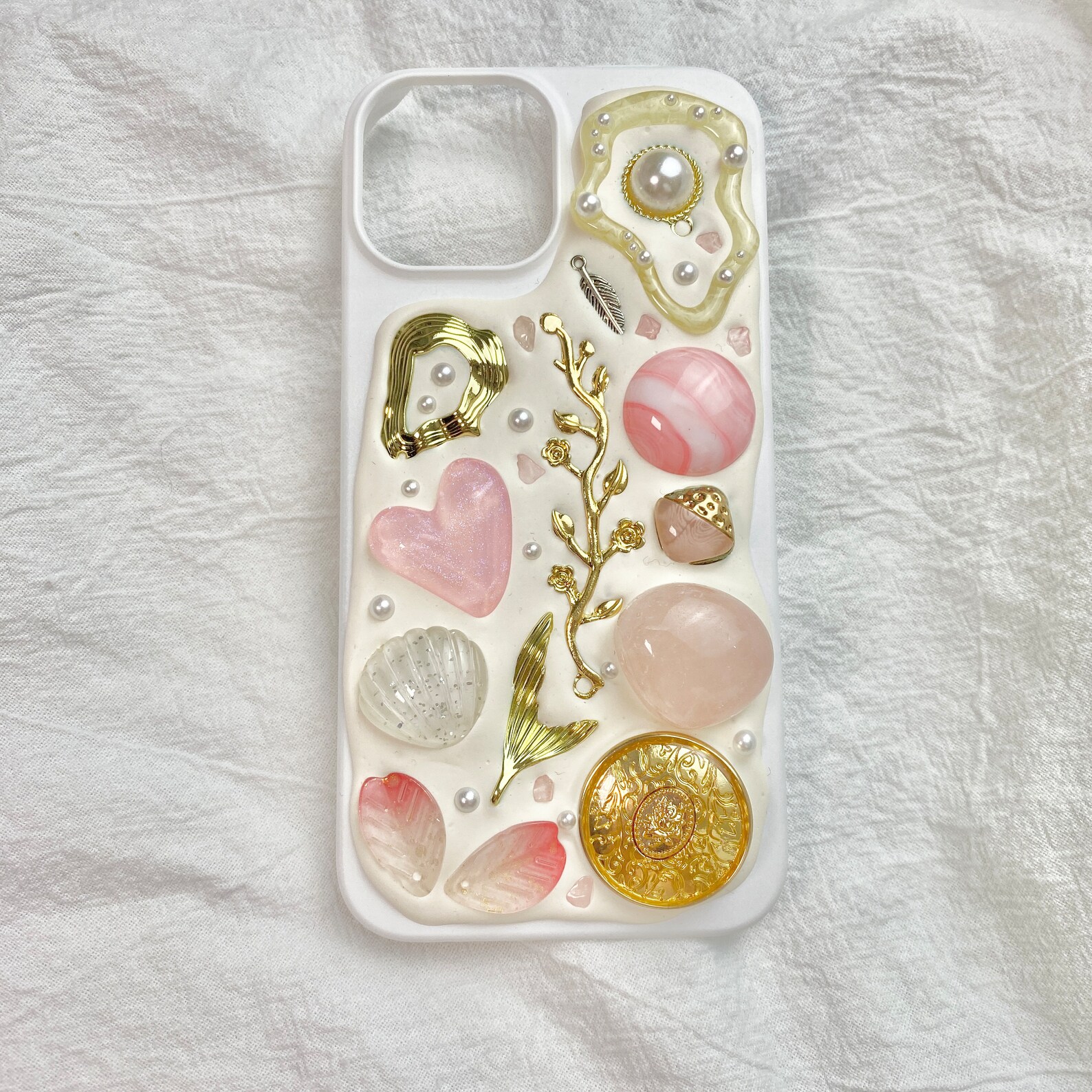 Pink Stone and Shell Mosaic Phone Case for All Brand - Etsy