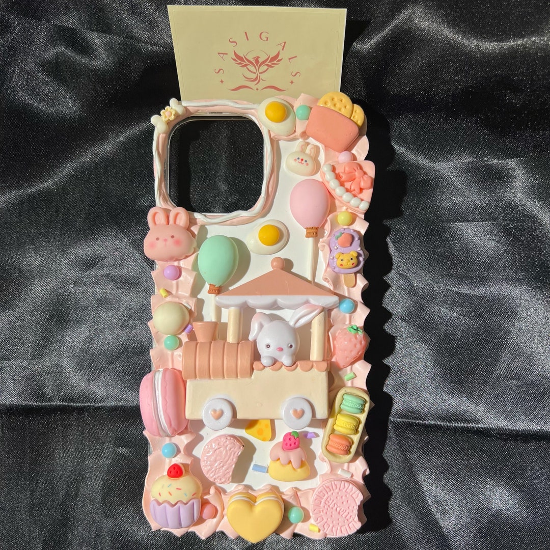 Pink Rabbit on the Go Decoden Phone Case for All Brand - Etsy