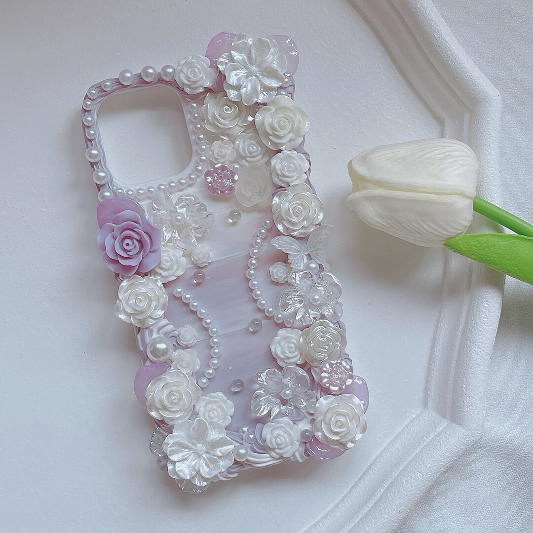 Light Purple Rococo Style Decoden Phone Case for All Brand - Etsy