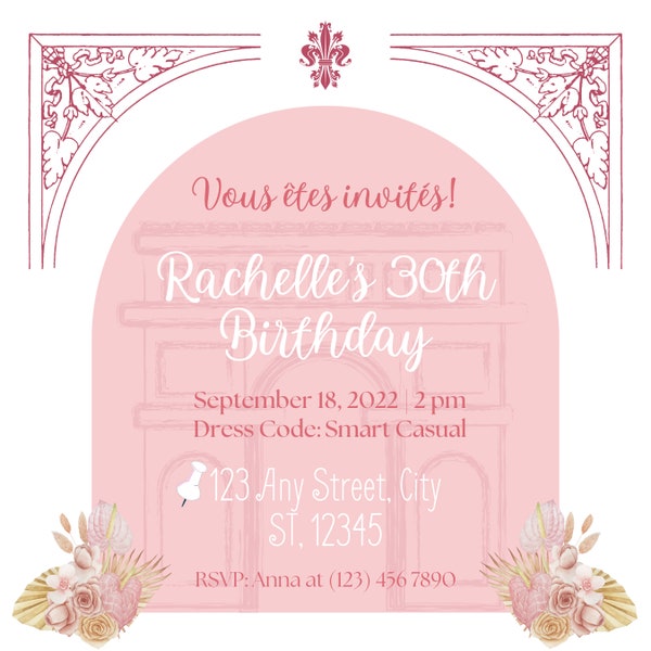 French Invitation - Etsy