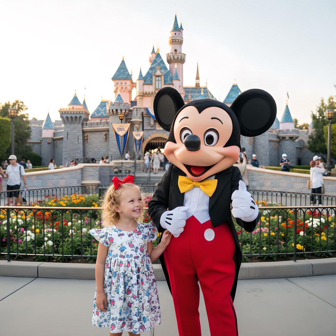 Girls Sketch Retro Mouse Character Dress Minnie Mouse Twirl Dress Magic ...