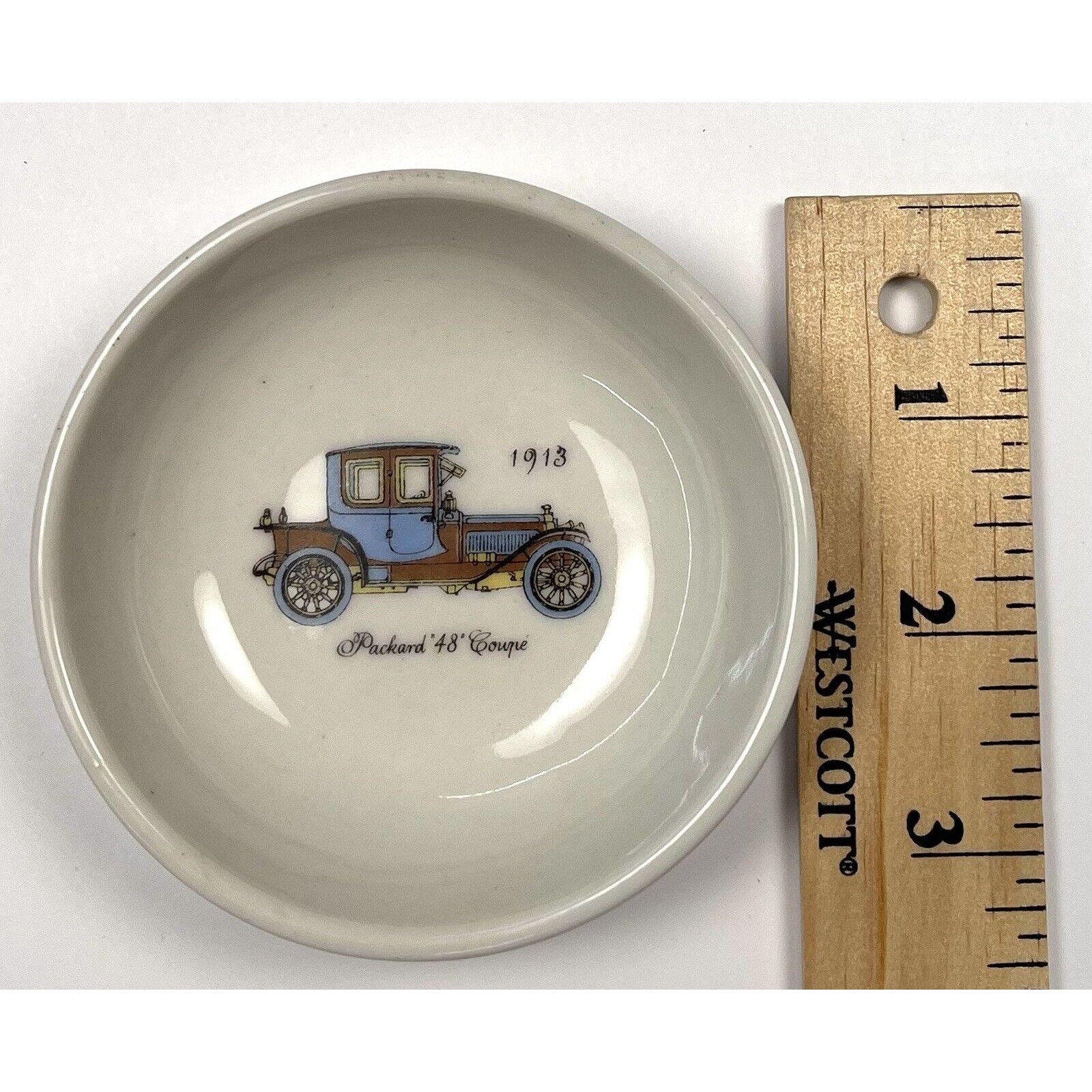 VTG 1960s Helmut Kruger 3.25" Round Porcelain Packard '48 Coupe TRINKET ...