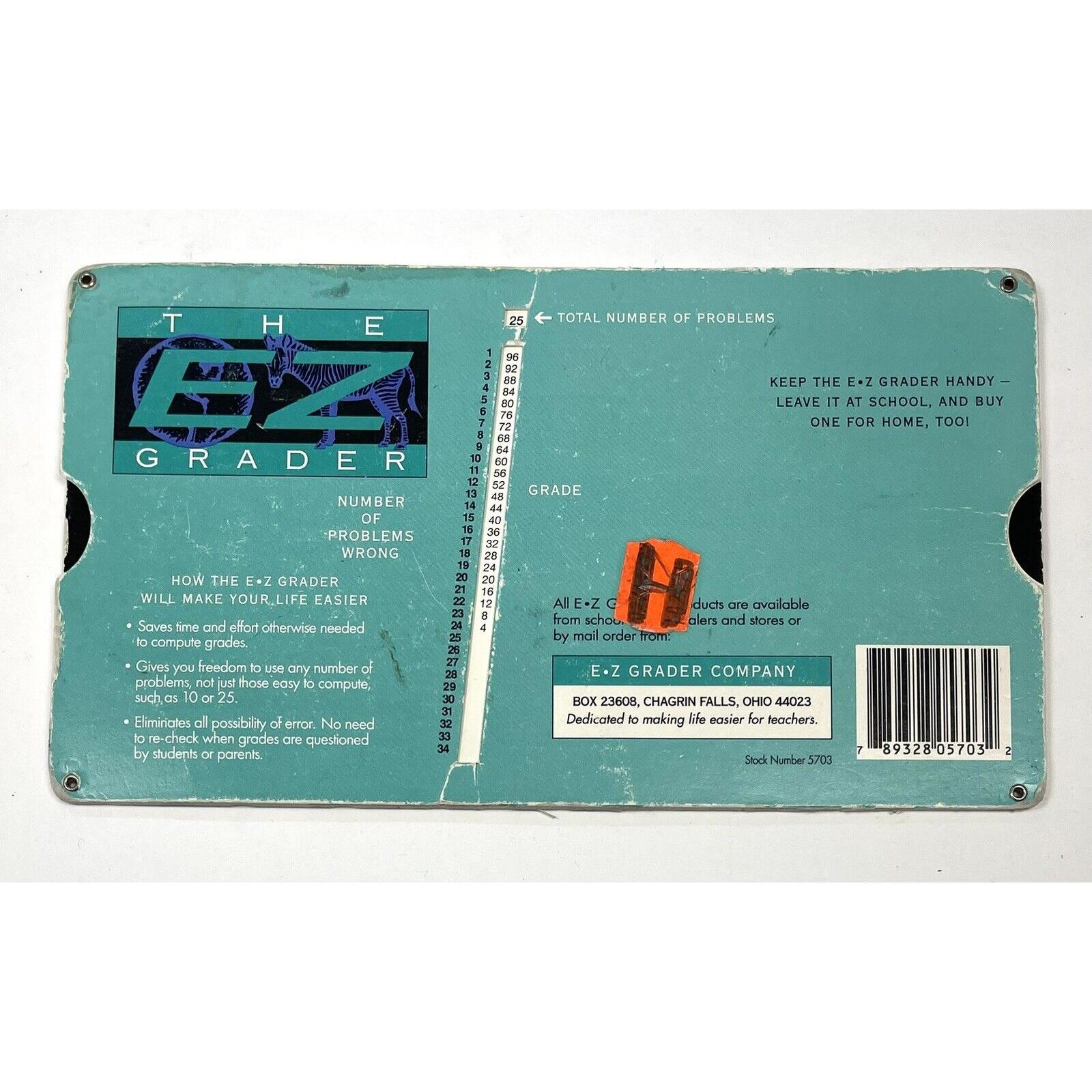 VTG 1994 the E-Z Grader Test Grading Tool Chart 5703 B.C. Richards 8 ...