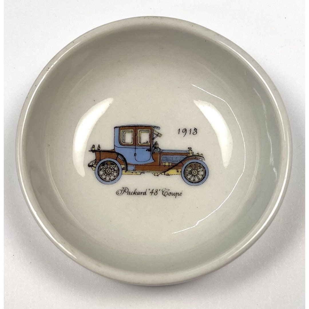 VTG 1960s Helmut Kruger 3.25" Round Porcelain Packard '48 Coupe TRINKET ...