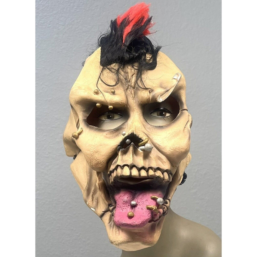 VTG IEW Full-face Latex Punk Rock Zombie Halloween Mask Mohawk Undead ...
