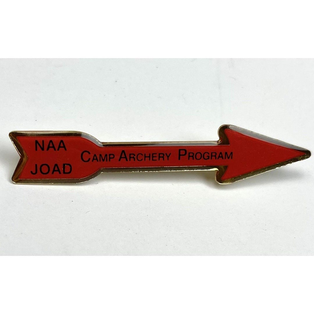 Vintage 2.5" Red Black Text CAA NAA JOAD Camp Archery Program Club ...