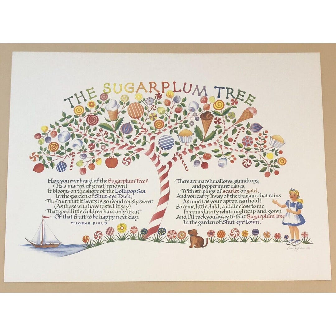 20x15 Children's Nursery Calligraphy Art THE SUGARPLUM TREE by Rachel ...