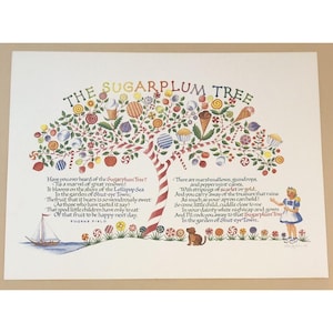 20x15 Children's Nursery Calligraphy Art THE SUGARPLUM TREE by Rachel ...