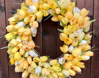 Spring Tulip Wreath - Etsy