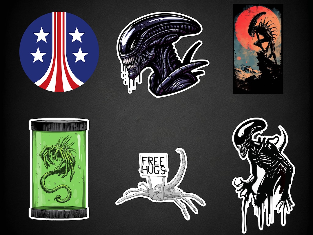 Alien Xenomorph Stickers | Aliens Inspired Sticker | Facehugger Vinyl ...