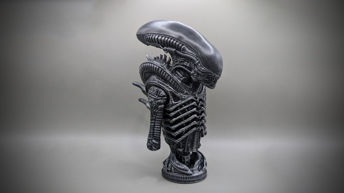 Xenomorph Bust Alien 3D Printed Statue Figure, Gamer Gift, Game Room ...