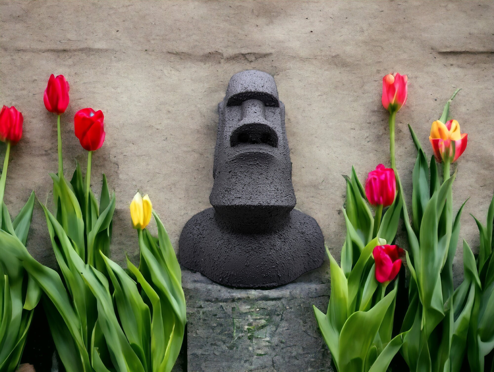 Easter Island Moai Head Statue Decor, Polynesian Artwork for Zen Vibes ...