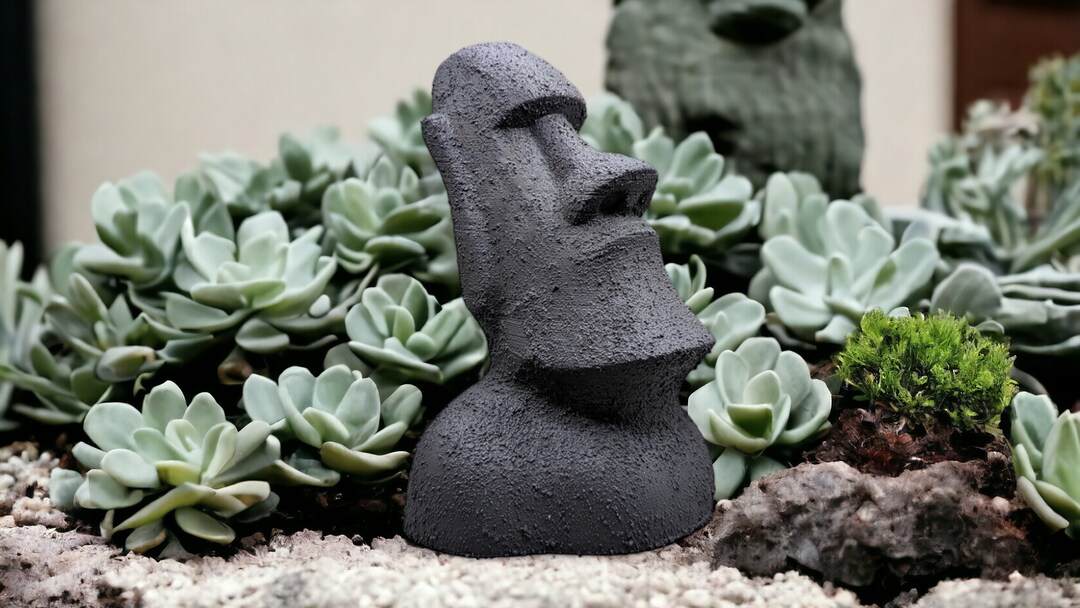 Easter Island Moai Head Statue Decor, Polynesian Artwork for Zen Vibes ...