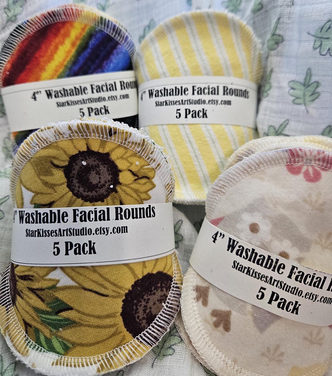 Washable Reusable Facial Rounds, Flannel Rounds, Terry Cloth for Face ...