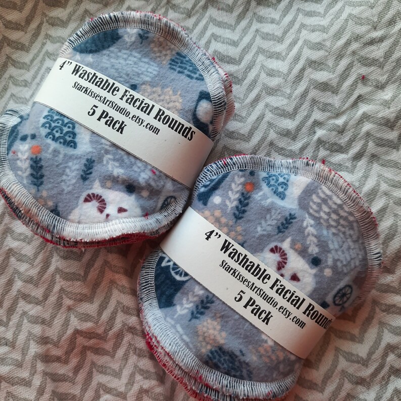 Washable Reusable Facial Rounds, Flannel Rounds, Terry Cloth for Face ...