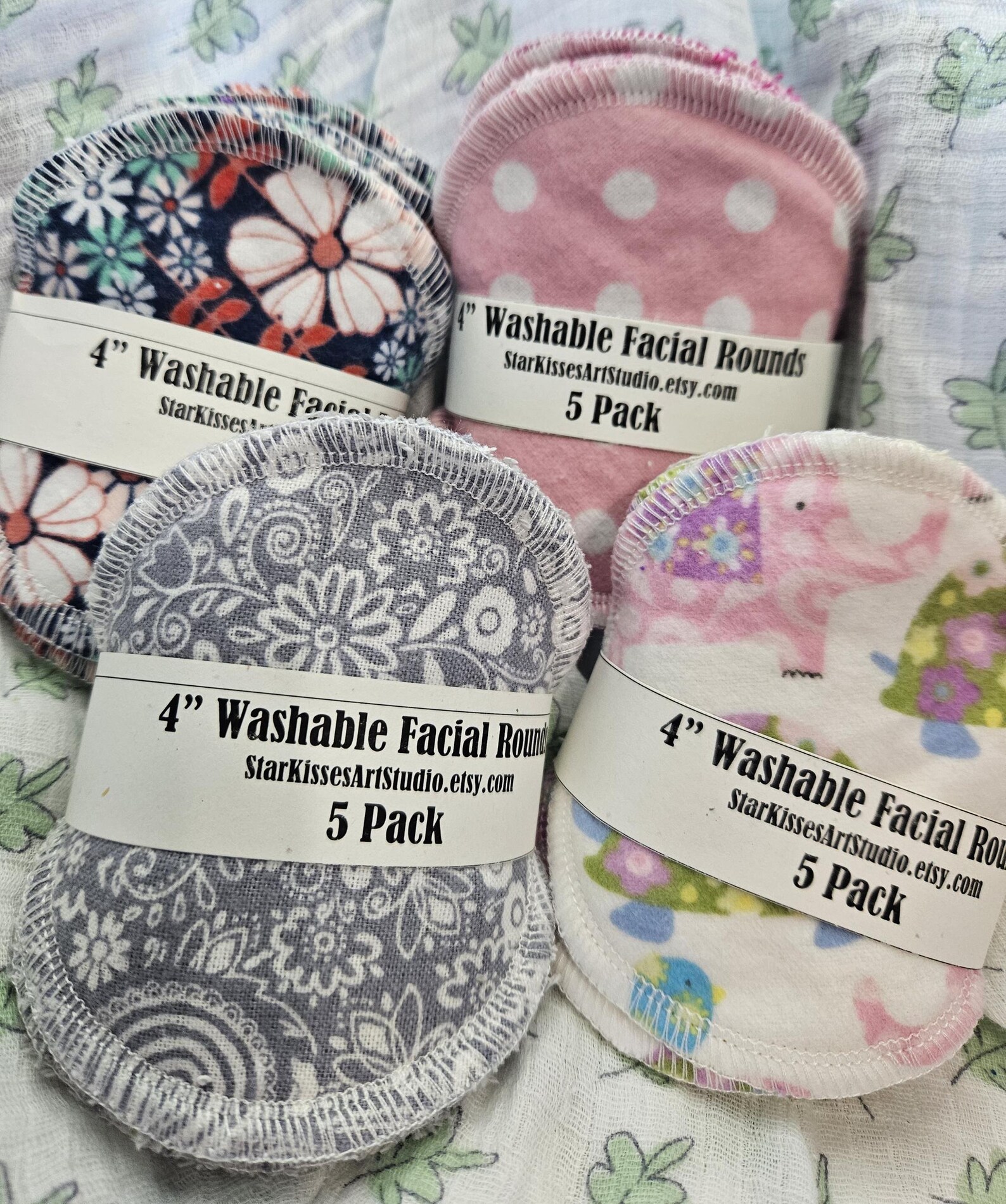Washable Reusable Facial Rounds, Flannel Rounds, Terry Cloth for Face ...
