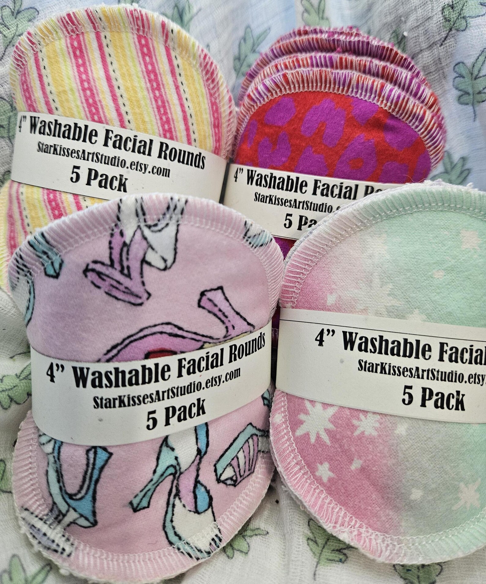 Washable Reusable Facial Rounds, Flannel Rounds, Terry Cloth for Face ...
