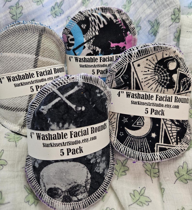 Washable Reusable Facial Rounds, Flannel Rounds, Terry Cloth for Face ...