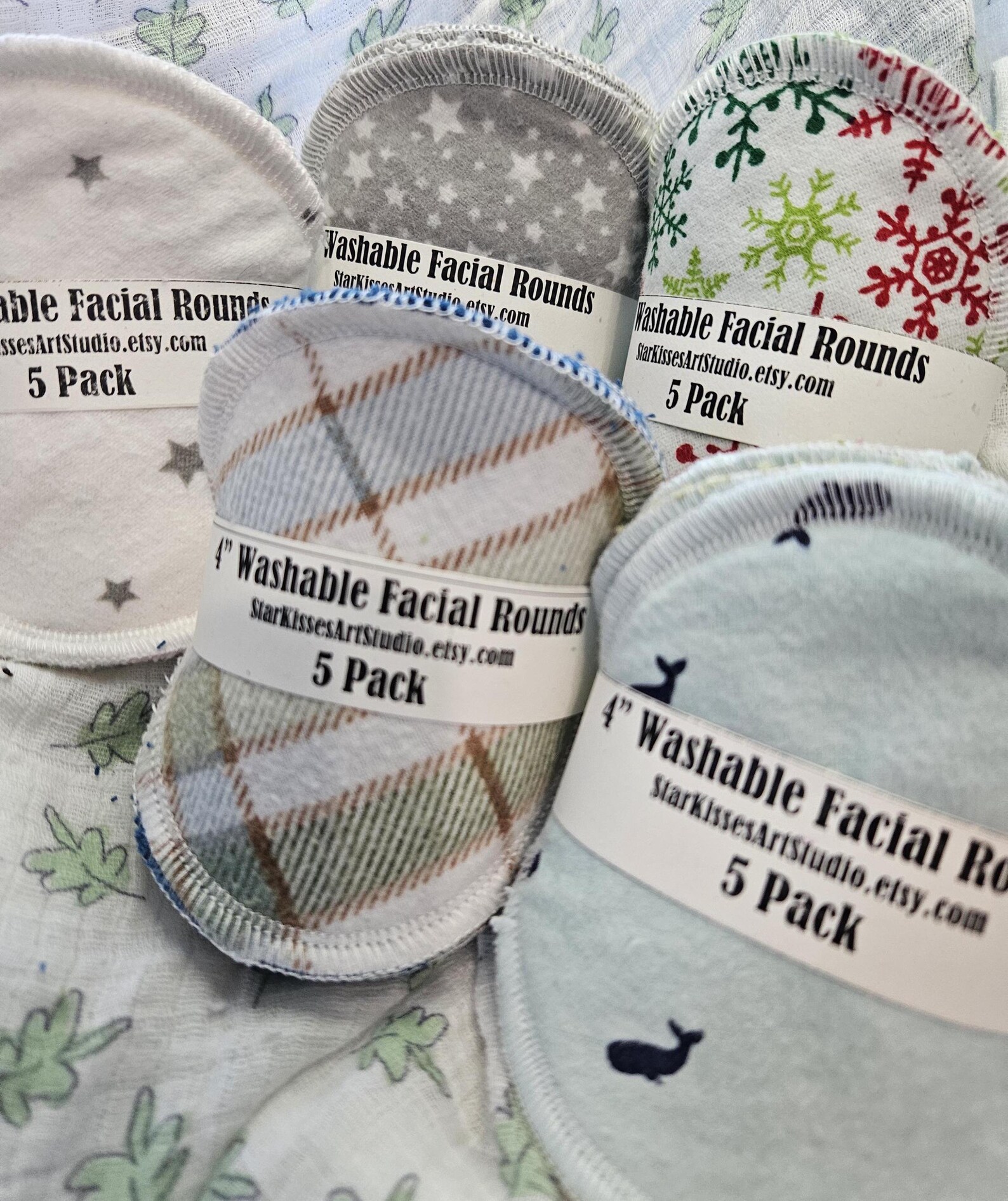 Washable Reusable Facial Rounds, Flannel Rounds, Terry Cloth for Face ...