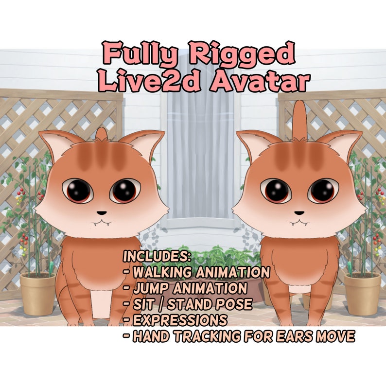 Cat Live2d Avatar Fullbody / Fully Rigged Vtuber Model Ready to Use - Etsy