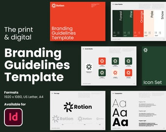 Brand Guidelines Template | Adobe Indesign Template | Brand Style Guide ...
