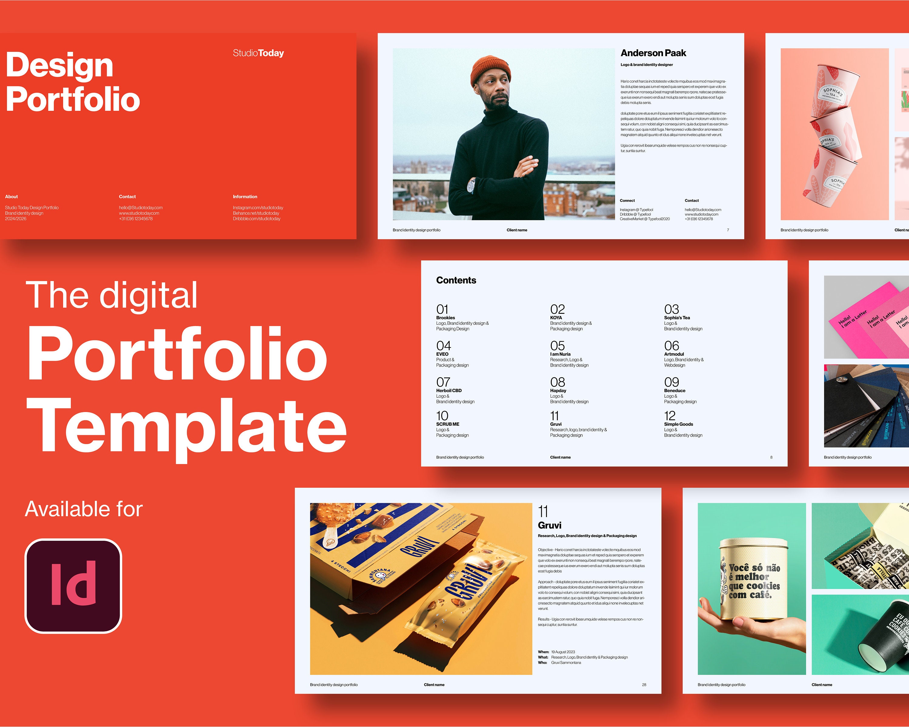 Modern Portfolio Template | Adobe Indesign | Minimal Portfolio Template ...
