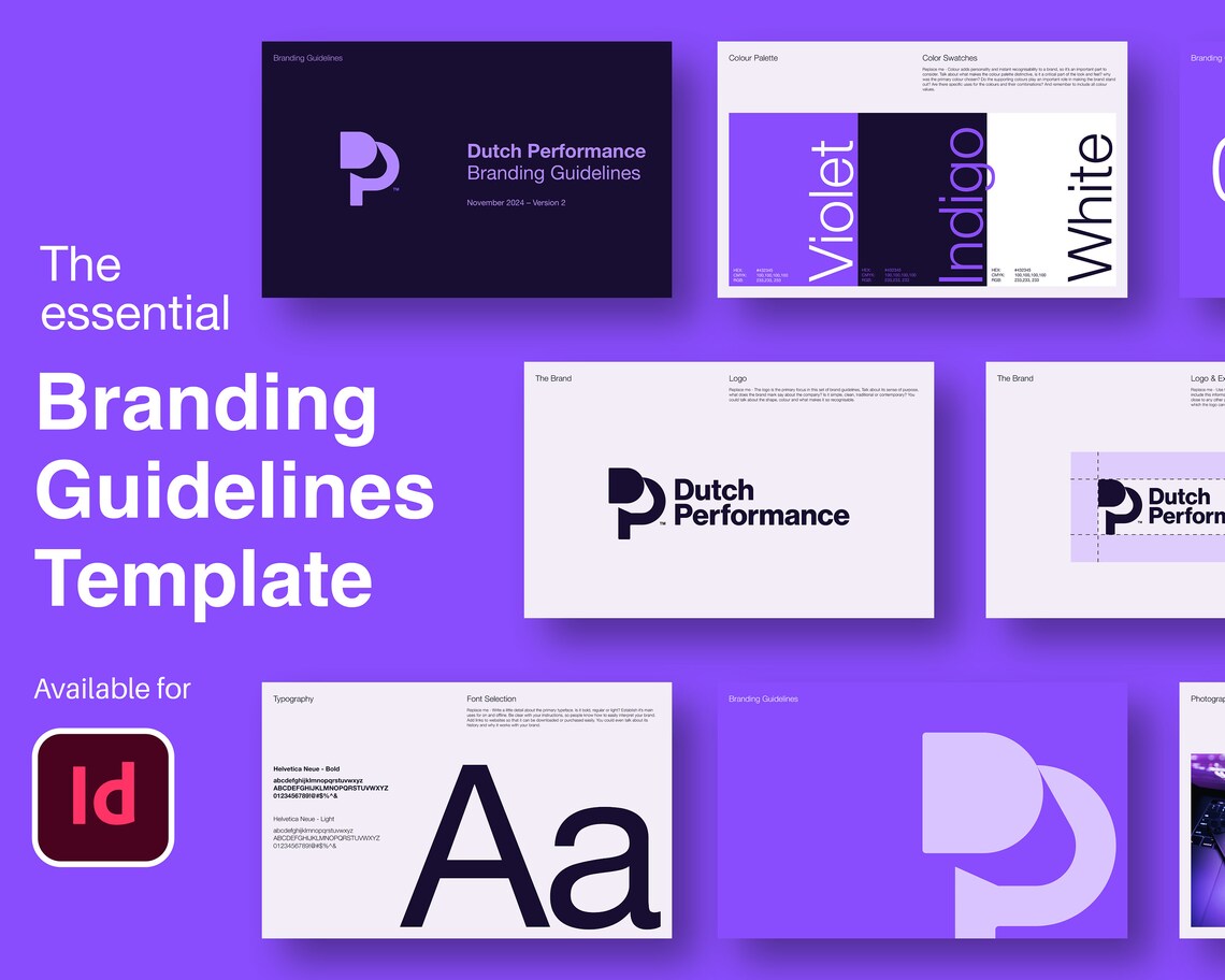 Brand Guidelines Template | Adobe Indesign Template | Brand Style Guide ...