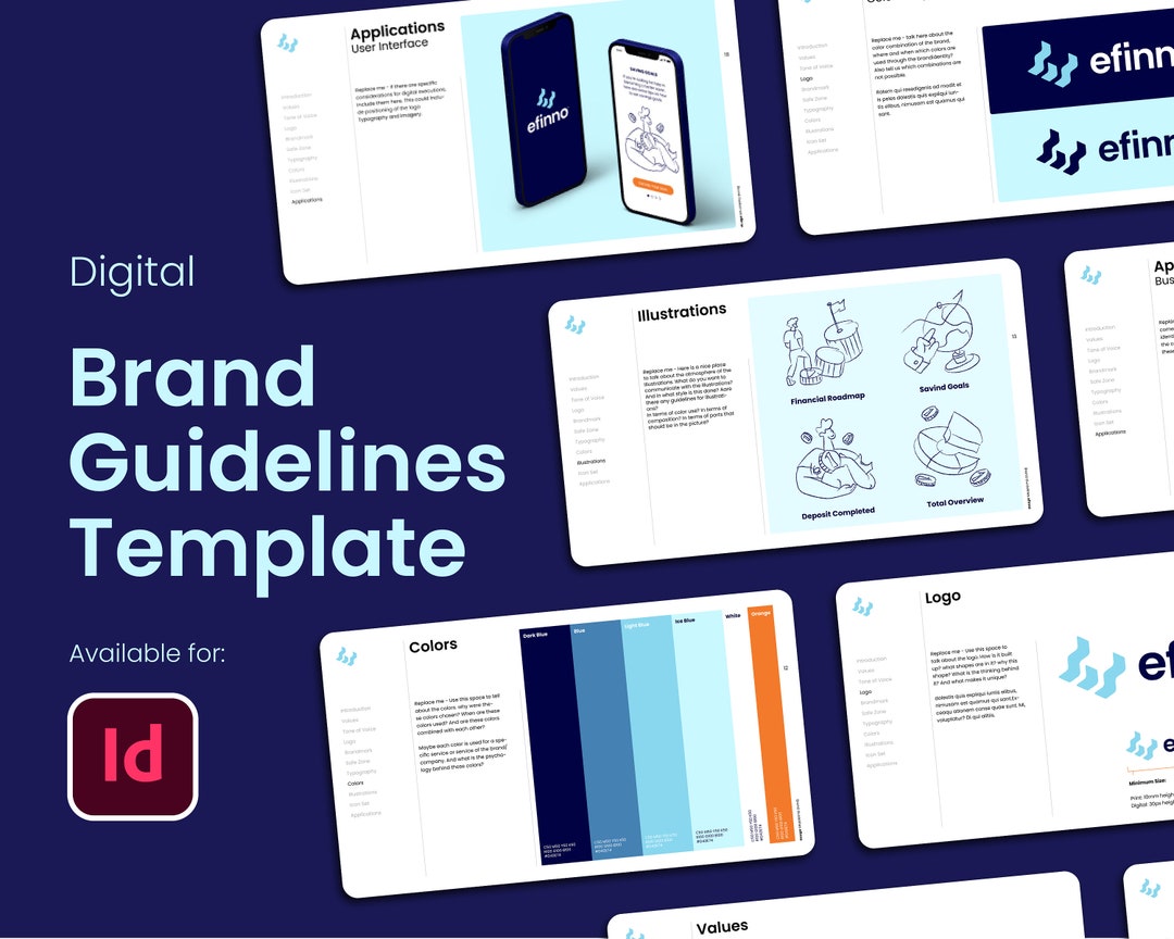 Brand Guidelines Template | Adobe Indesign Template | Brand Strategy ...