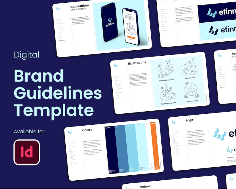 Brand Guidelines Template | Adobe Indesign Template | Brand Strategy ...