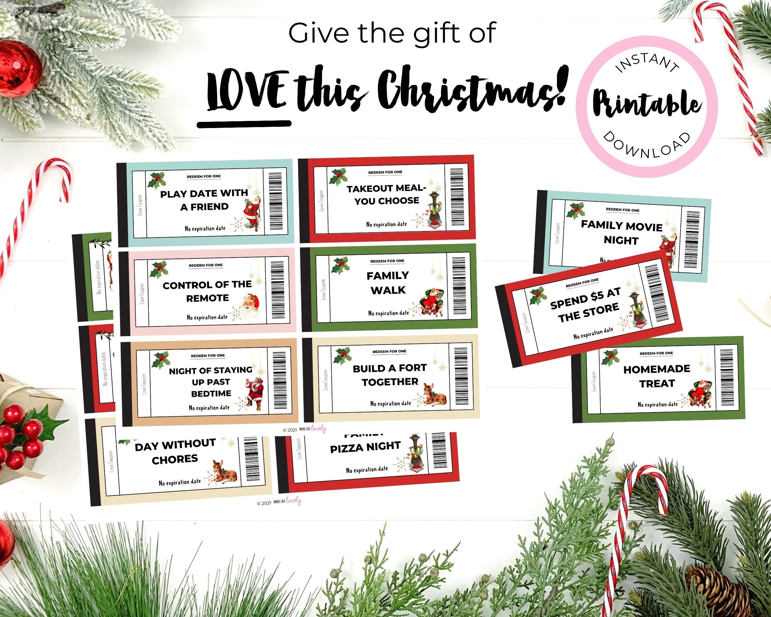 Printable Christmas Coupon Book | Kids Coupon Book | Christmas Coupons ...