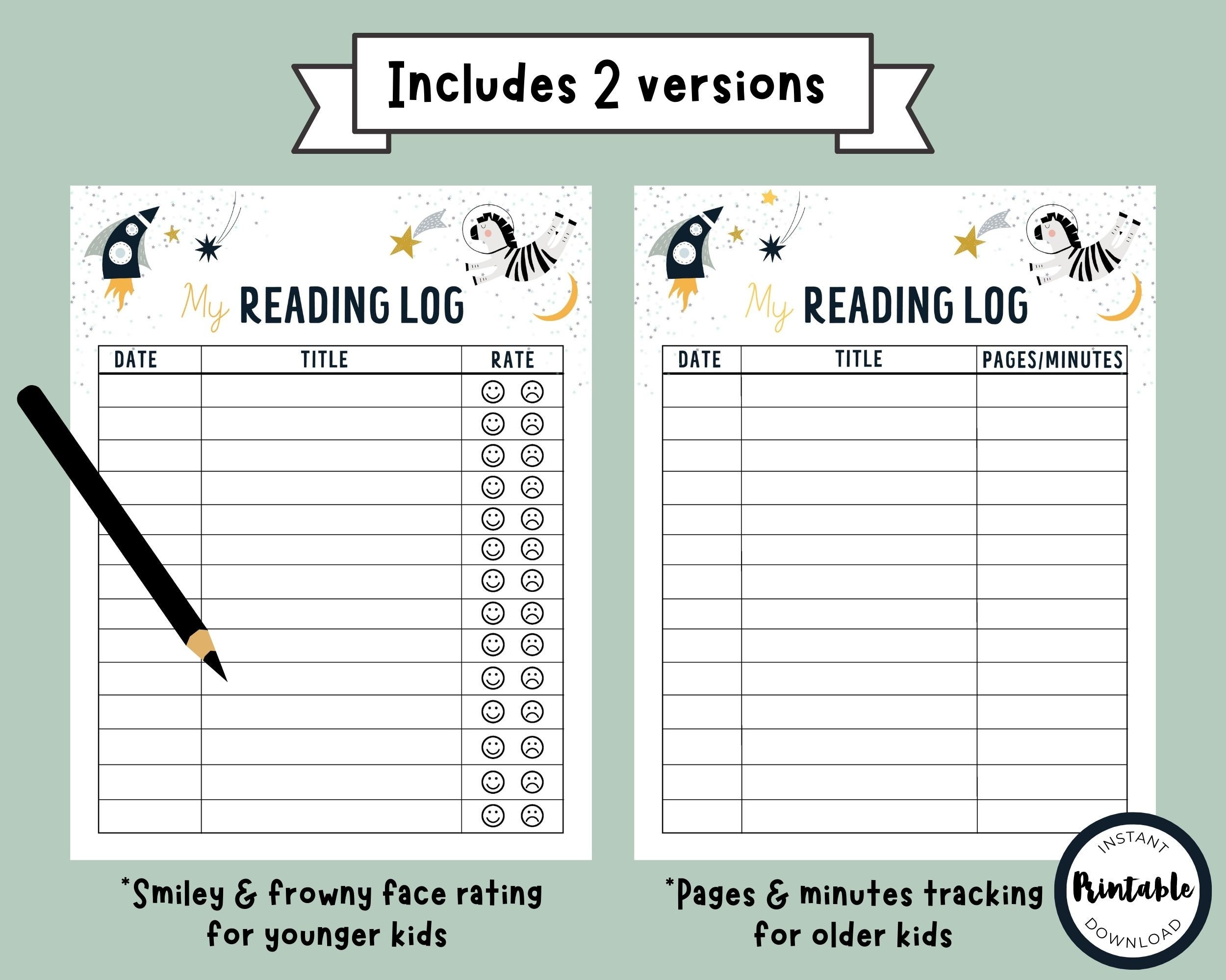 Kids Reading Log, Reading Log Printable, Kids Reading Chart, Reading ...