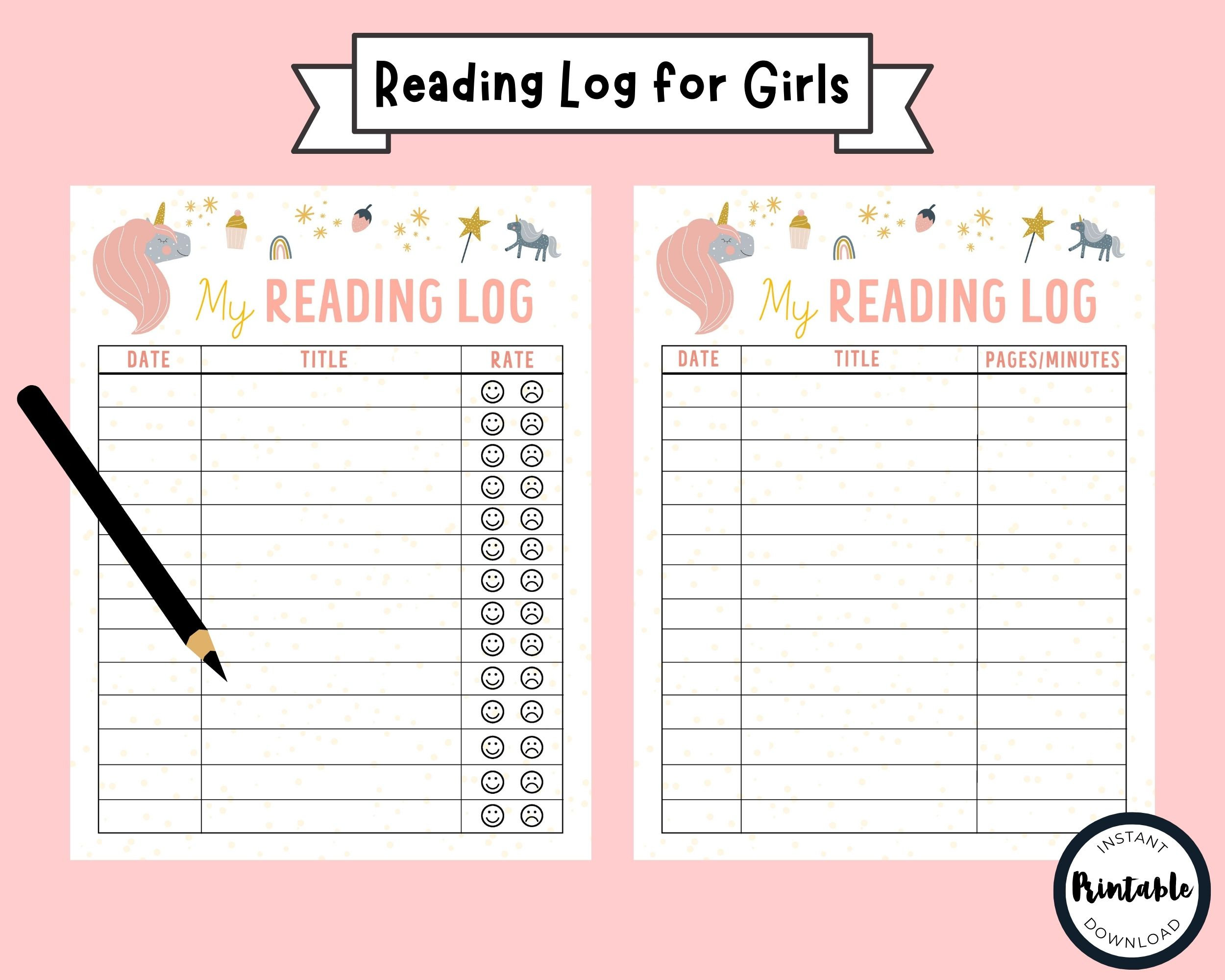 Kids Reading Log, Reading Log Printable, Kids Reading Chart, Reading ...