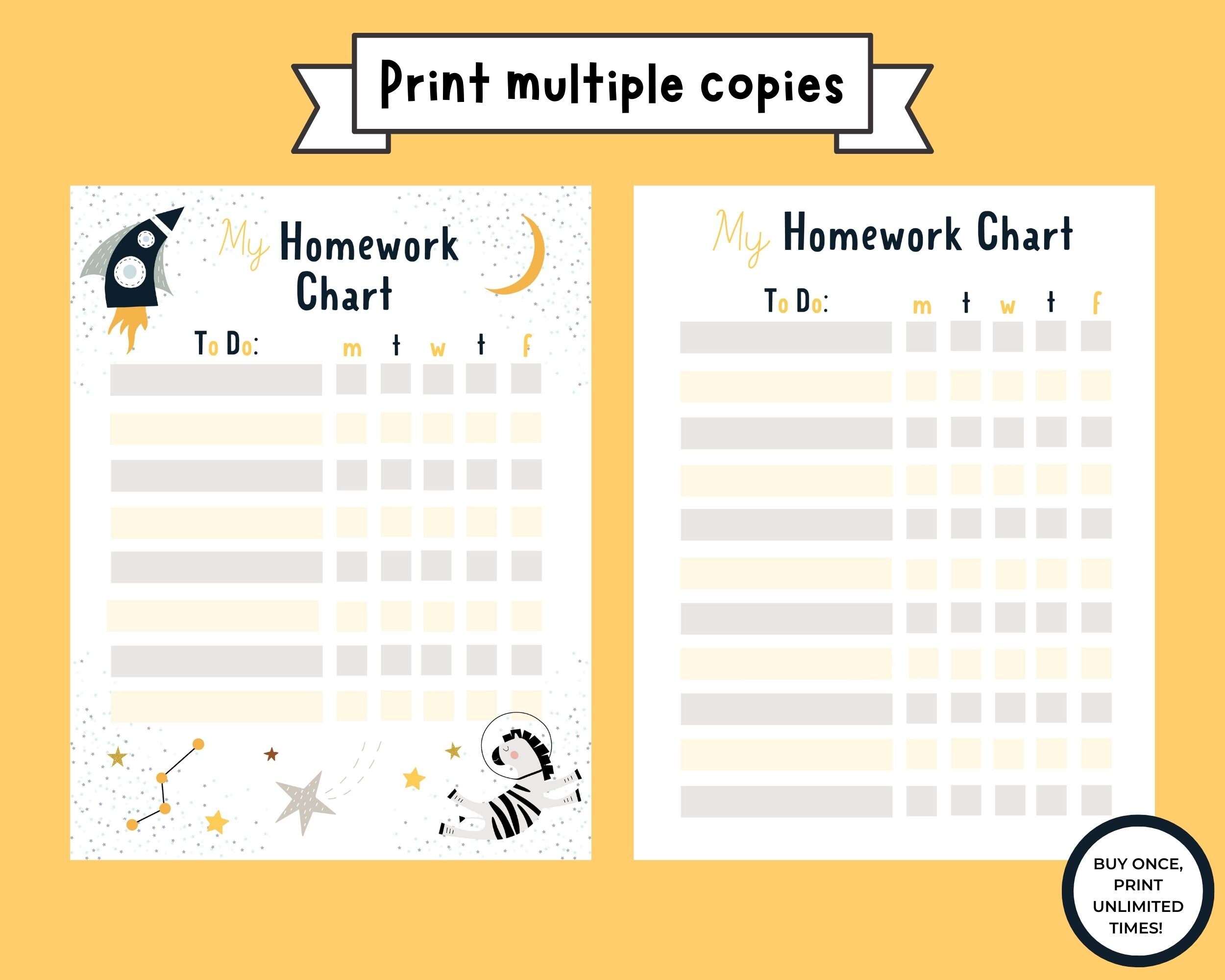 Kids Homework Tracker Printable, Homework Planner, Assignment Tracker ...