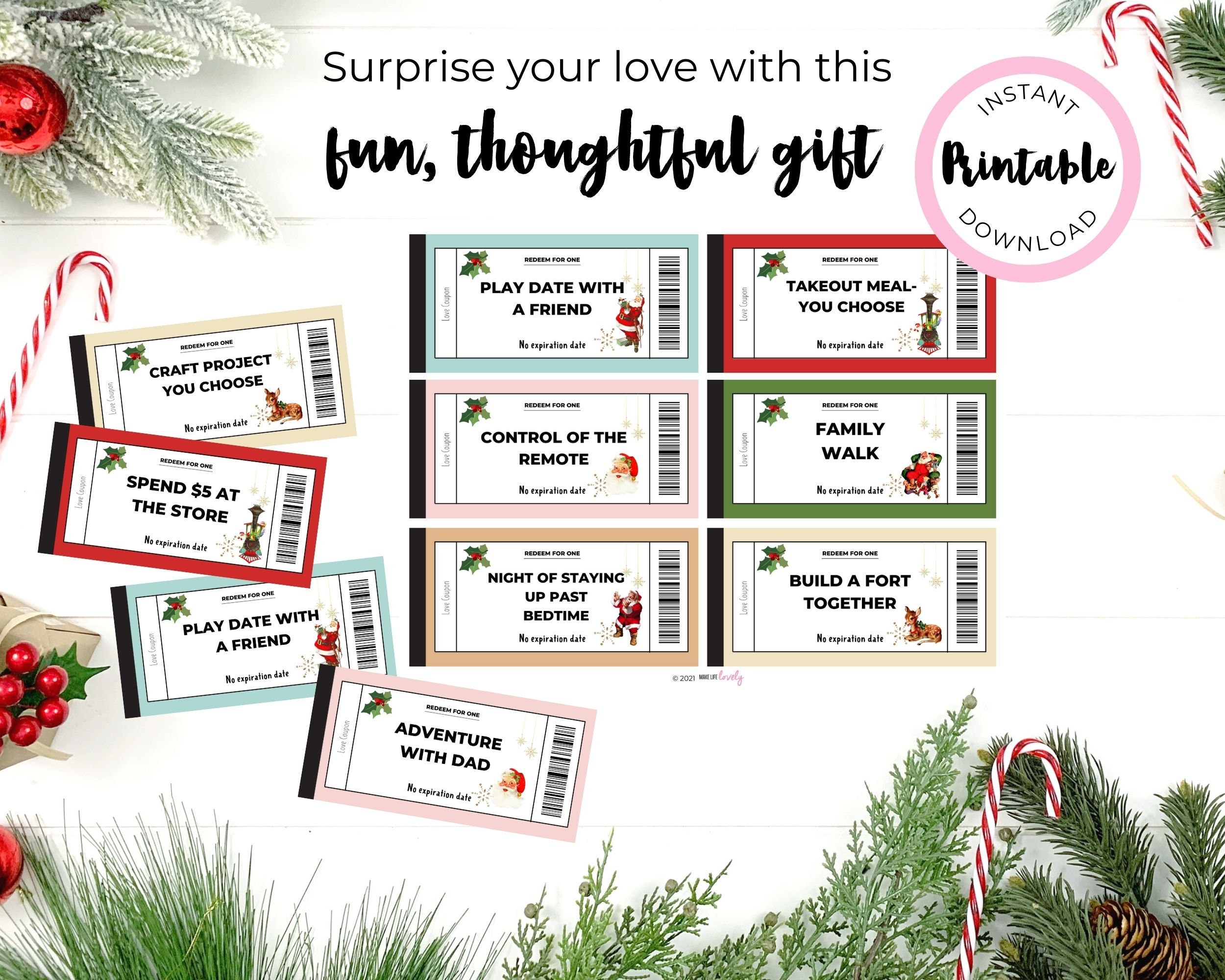 Printable Christmas Coupon Book | Kids Coupon Book | Christmas Coupons ...
