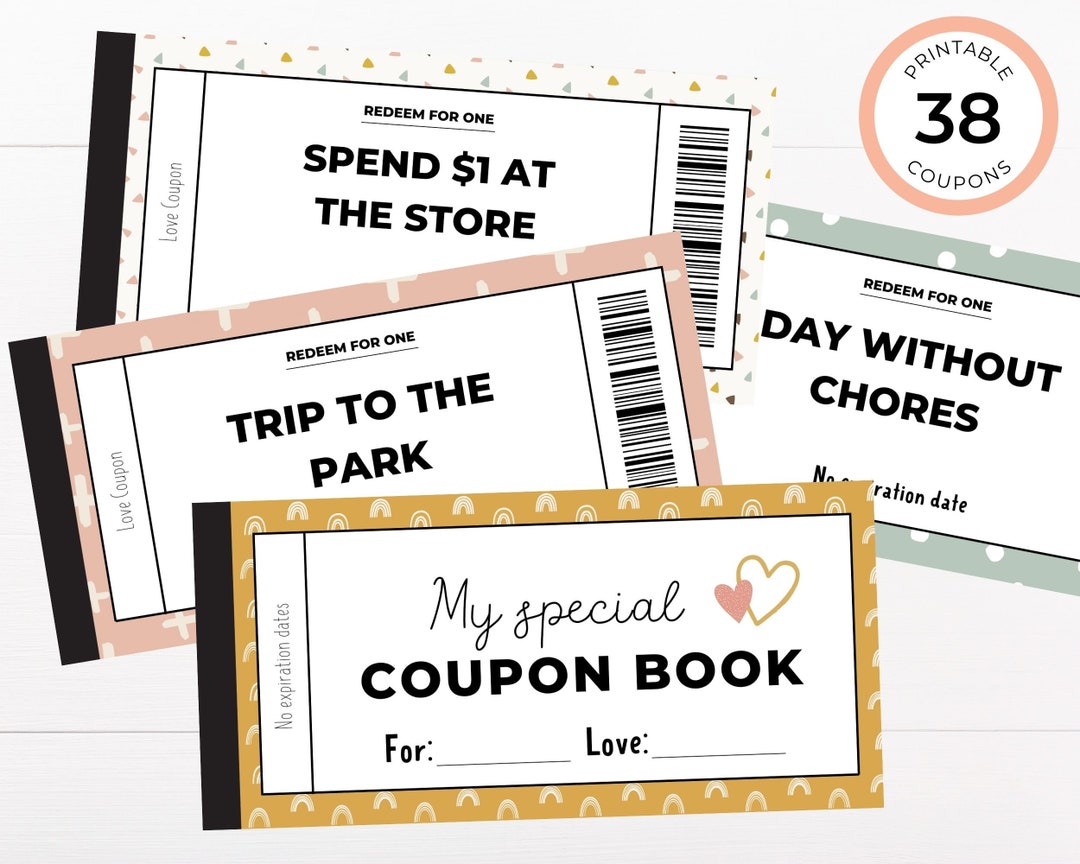Coupon Book for Kids, Printable Coupon Book, Coupon Template, Love ...