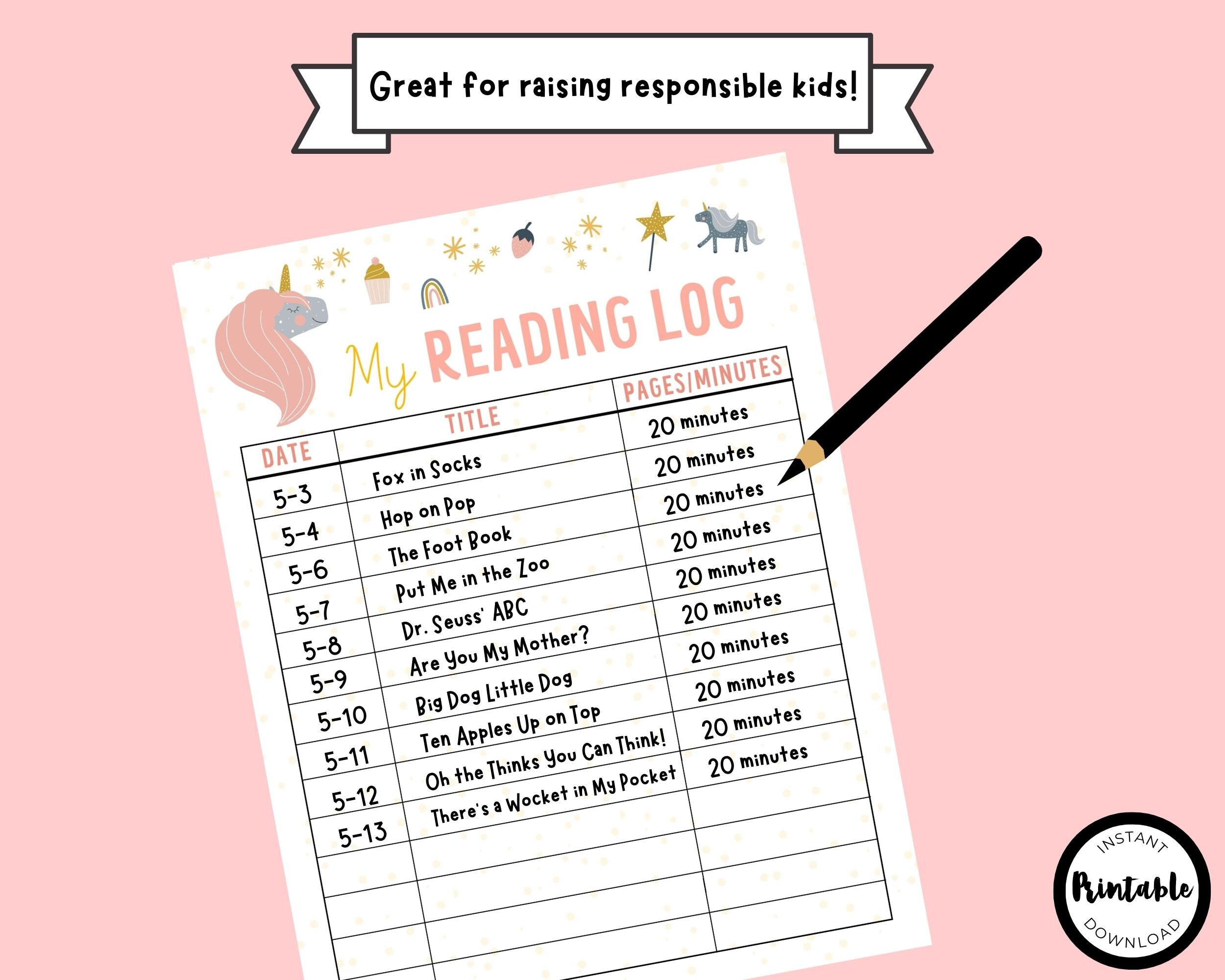 Kids Reading Log Reading Log Printable Kids Reading Chart Etsy Kids Reading Log Reading Log Printable Kids Reading Chart Etsy