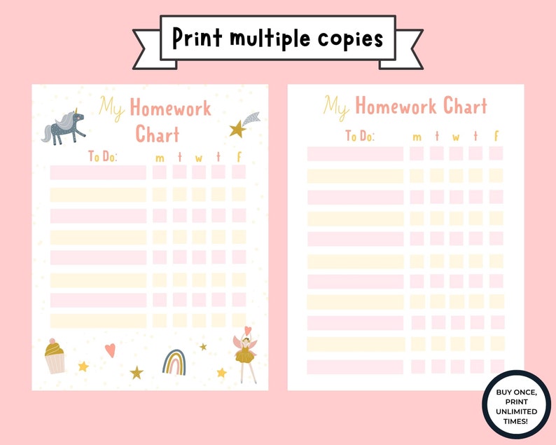 Kids Homework Tracker Printable, Homework Planner, Assignment Tracker ...