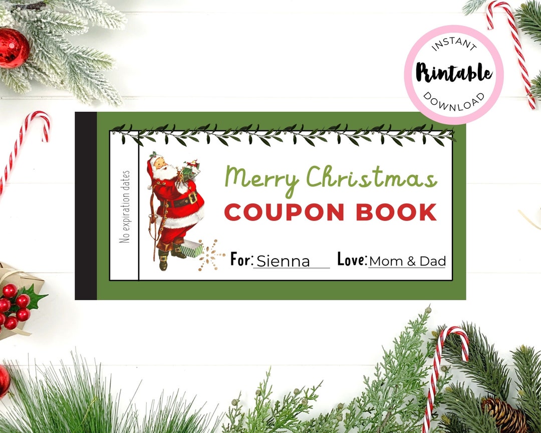 Printable Christmas Coupon Book | Kids Coupon Book | Christmas Coupons ...
