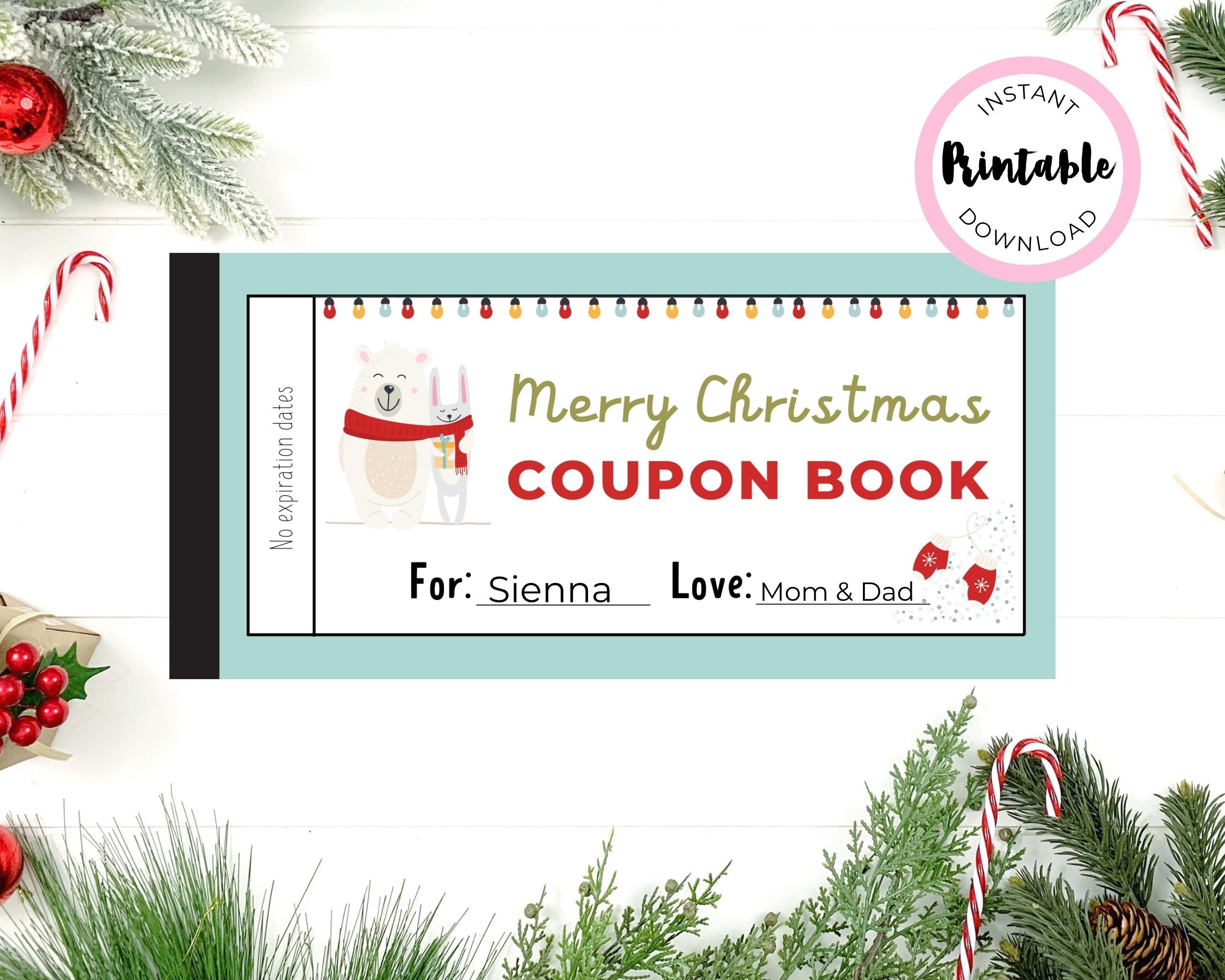 Printable Christmas Coupon Book | Kids Coupon Book | Christmas Coupons ...