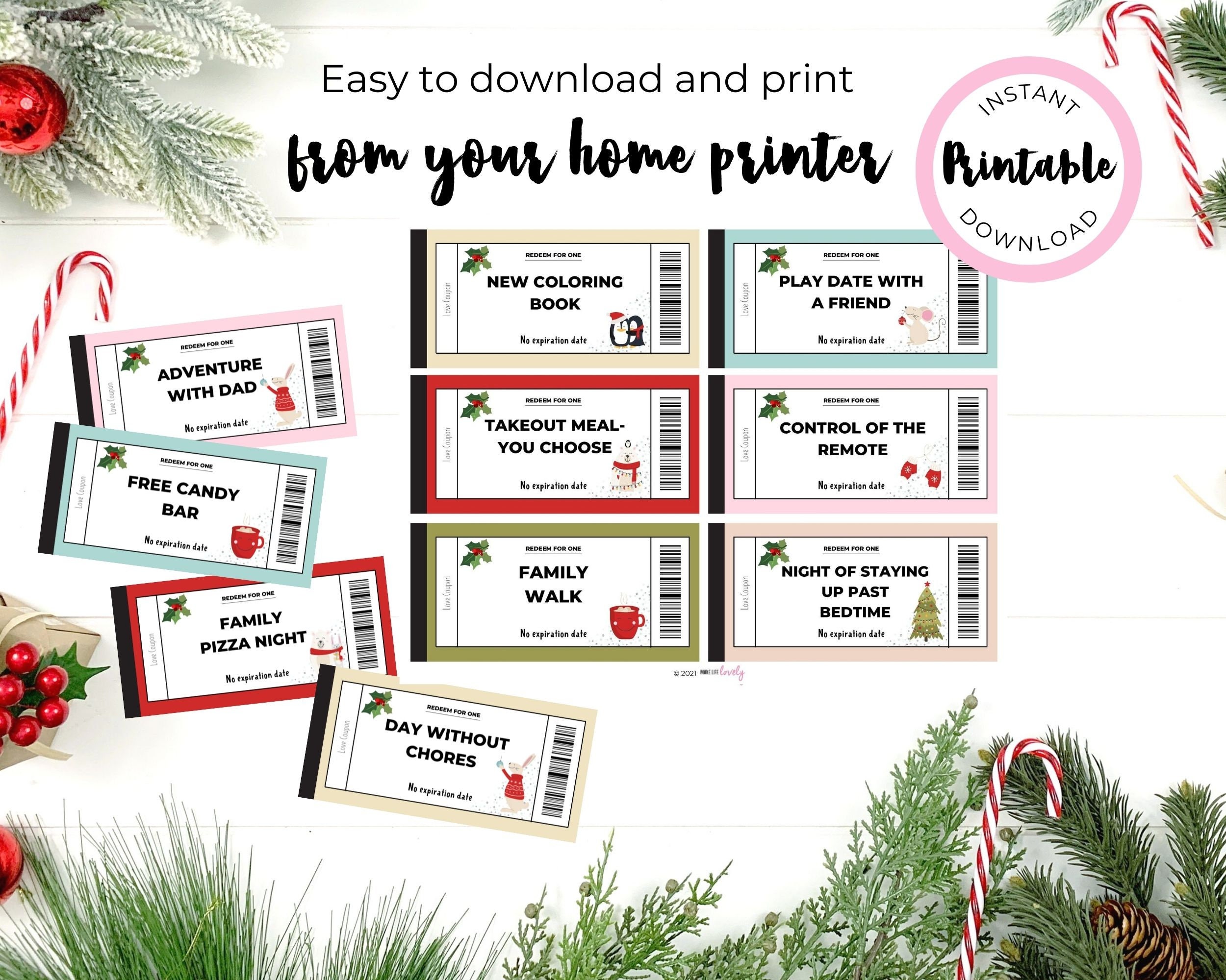Printable Christmas Coupon Book | Kids Coupon Book | Christmas Coupons ...