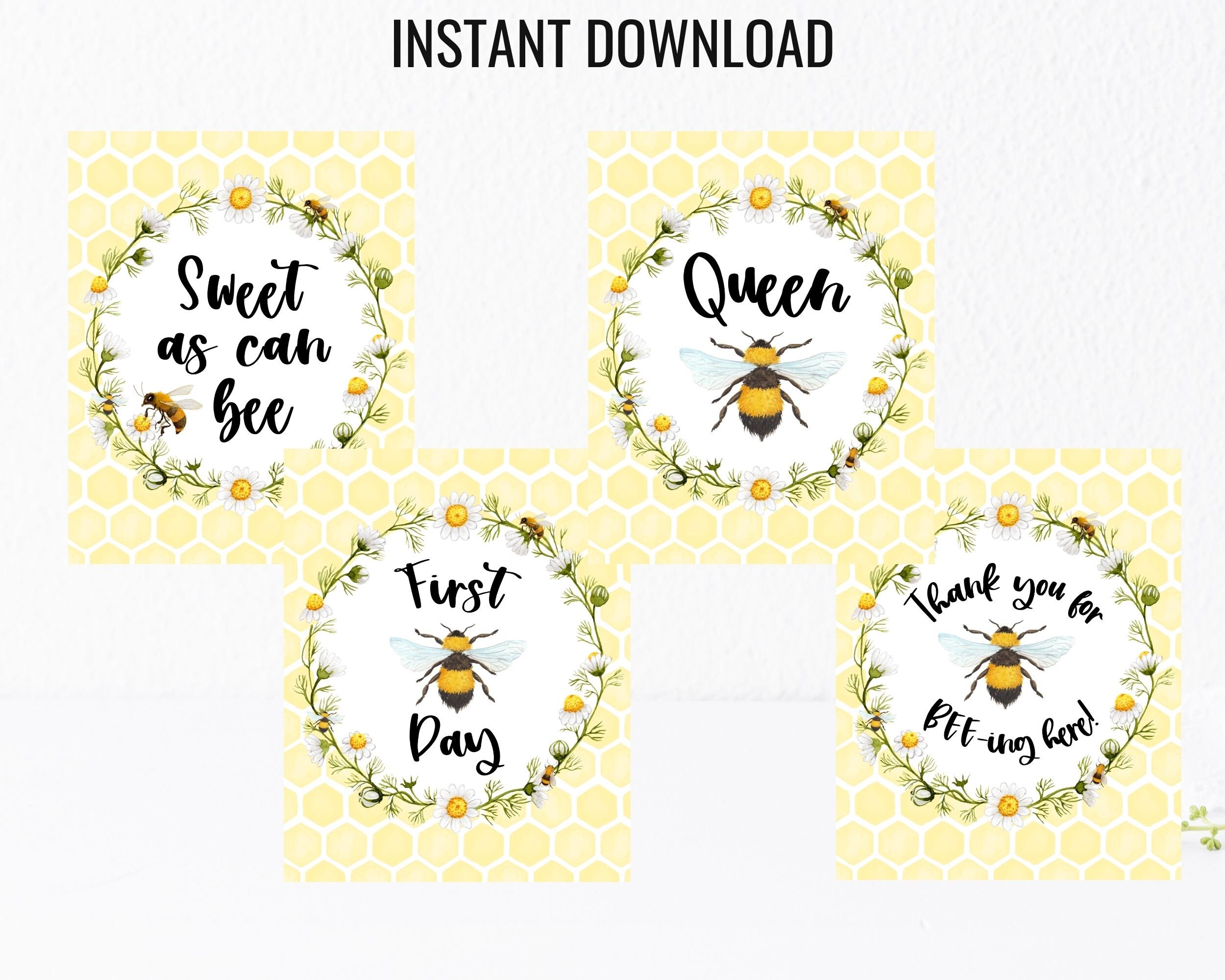 Bee Party Sign, Bee Party Decor, Printable, Instant Download, Bee ...